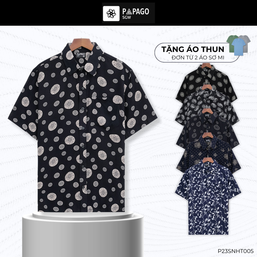 Áo Sơ Mi Tay Ngắn Lai Ngang Xẻ Tà Nam Trung Niên PAPAGO - Vải Tole Lanh ...