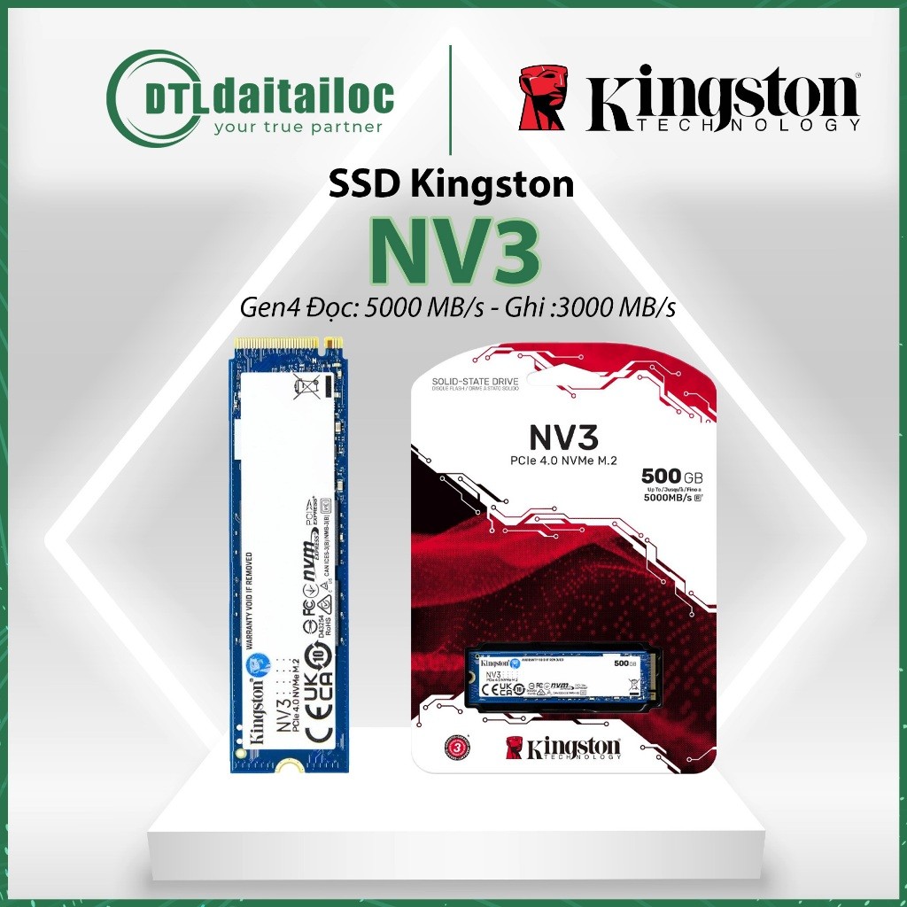 SSD Kingston NV3 500GB 1TB 2TB 4TB M.2 PCIe Gen4 x4 NVMe SNV3S/500G ...