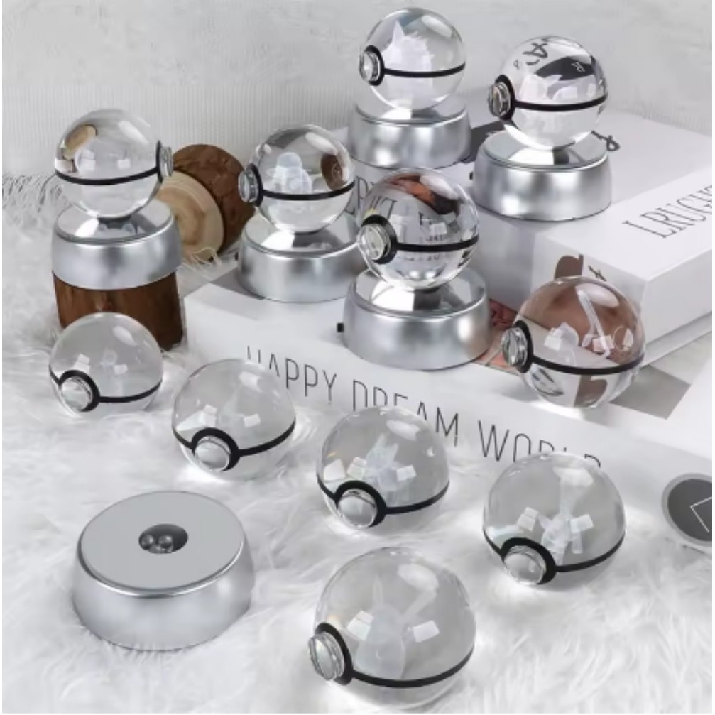 Pokemon 3D Pha Lê Bóng Charmander Cubone Hình Đồ Chơi Pokeball Mimikyu ...