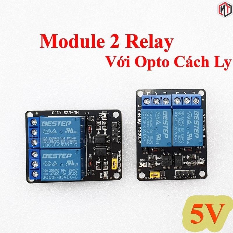 Module 2 Relay Kích Mức Thấp (LOW) Có Opto Cách Ly 5VDC - 12VDC - 24VDC ...