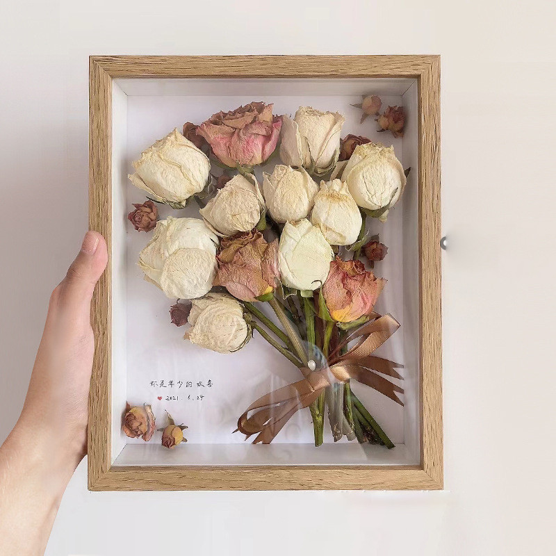 Diy Ba Chiều Rỗng Hoa Khô Khung Ảnh Handmade Đất Sét Bàn-Top Khung Hình Hoa Vĩnh Cửu Bướm Mẫu ...