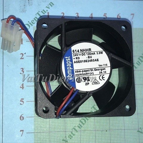 614NHHR Quạt tản nhiệt 24V 3W 60x60x25mm Ebmpapst 2 dây | Shopee Việt Nam