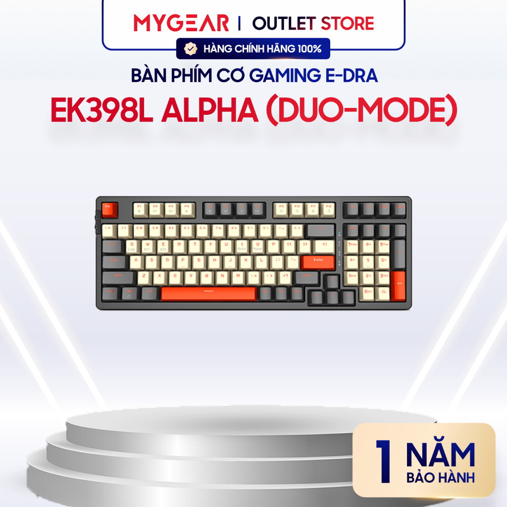 Bàn Phím Cơ Gaming Không Dây E-Dra EK398L Alpha Duo-Mode (2.4G ...