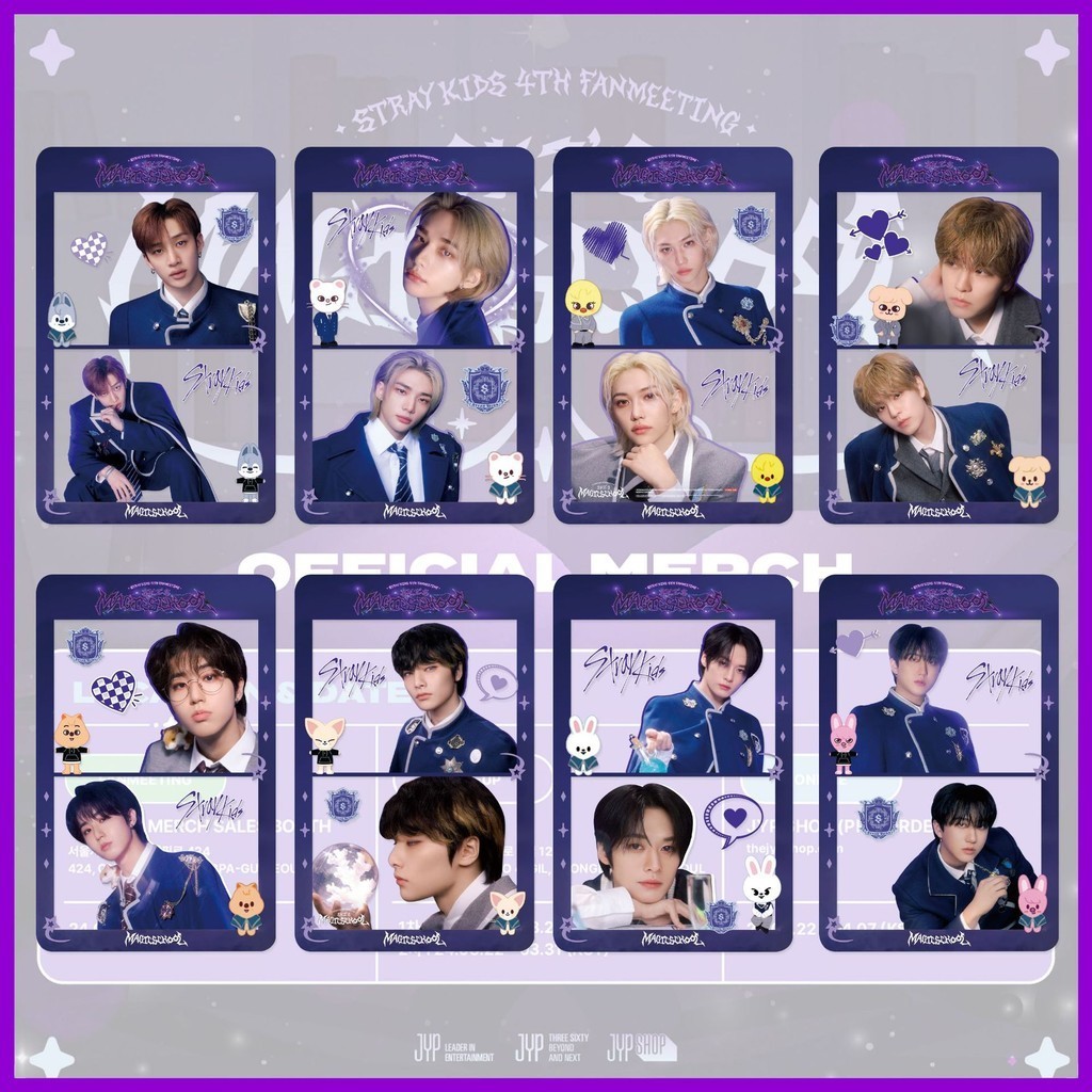 8-15pcs STRAY KIDS Magic School Photocards Transparent Bookmark cards ...