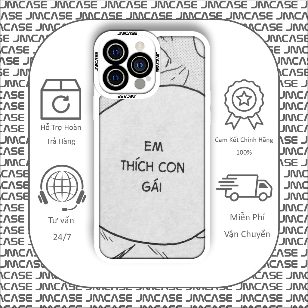Ốp lưng iPhone Cạnh Vuông Samsung Xiaomi Oppo quotes manga em thích con ...