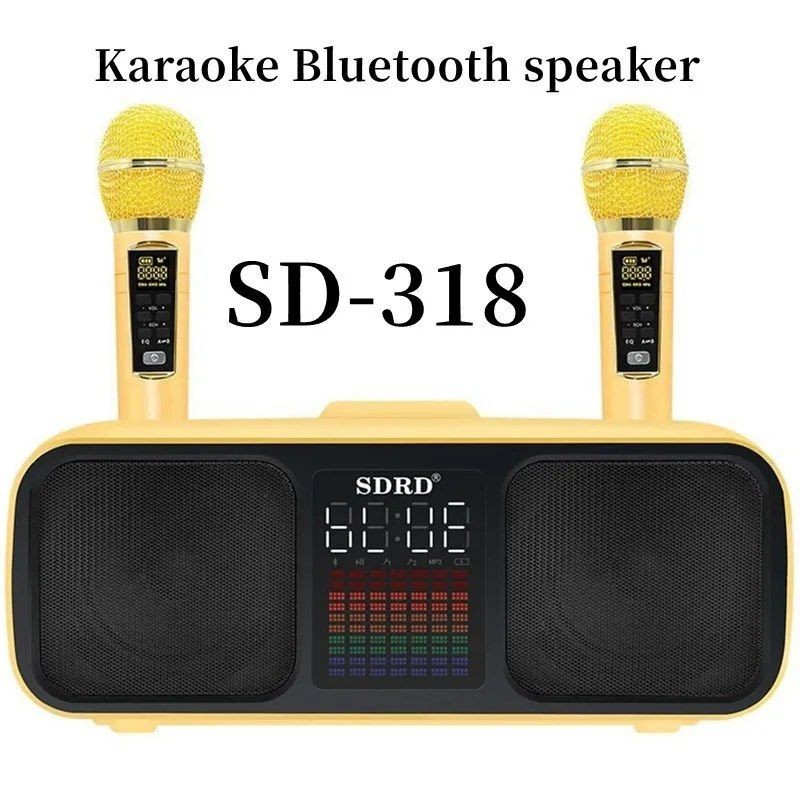 Loa Karaoke Bluetooth SD318, Công Suất Lớn, Bass Treble Cực Mạnh, Màn Hình LCD Led Nháy Theo ...