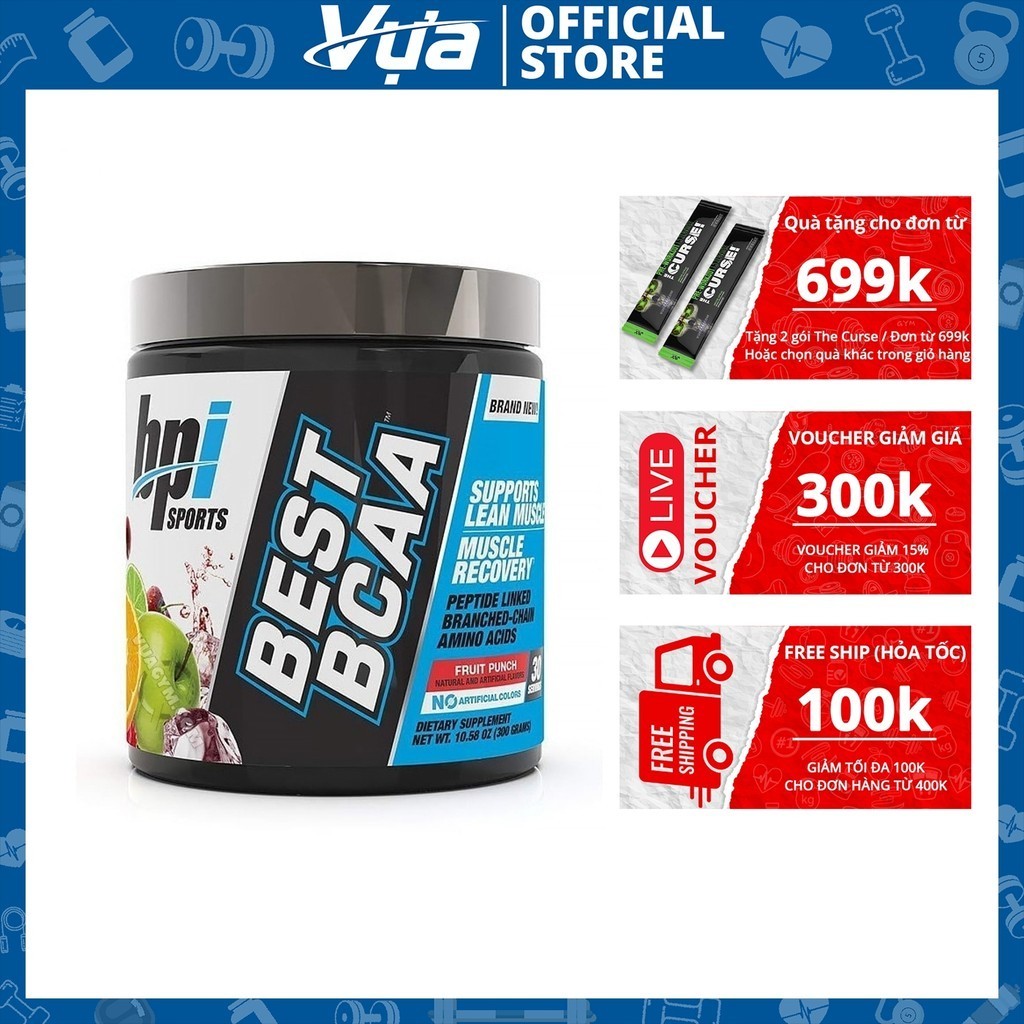 Bột BPI Sports - Best BCAA (30 lần dùng) - Hỗ trợ phục hồi cơ bắp, tăng sức mạnh và chất lượng ...