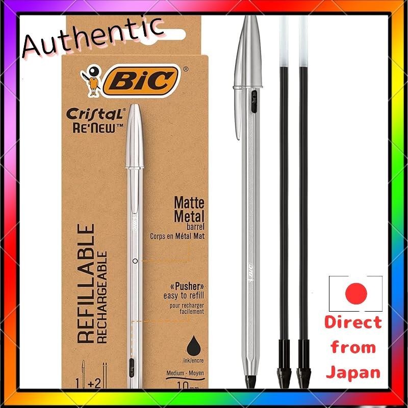 Hộp bút bi Bic Japan Crystal Re'New CRBLK-3P 1.0 mực đen gốc dầu + 2 ...