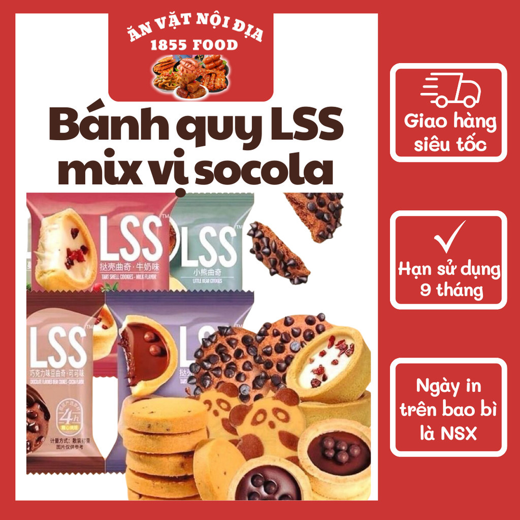 Bánh quy socola LSS mix vị, bánh quy bơ phủ socola đậm vị 200g | Shopee ...