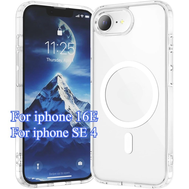 Dành Cho Iphone 16e 16 E Ốp Sạc Không Dây Chống Sốc Acrylic Trong Suốt Cho Iphone 16e SE 4 SE4 ...