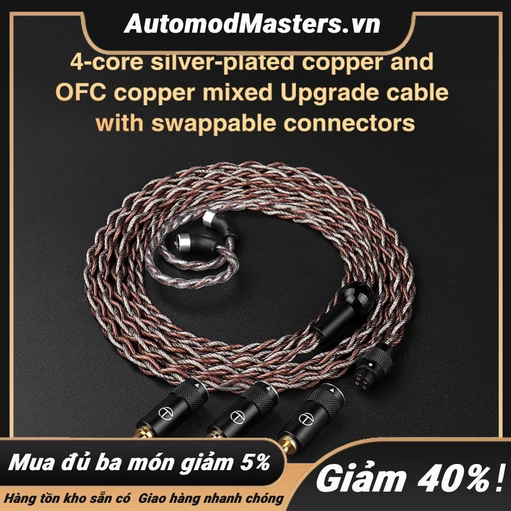 Dây tai nghe Cáp tai nghe bằng đồng OFC mạ bạc cho TRN MT1 MAX TA4 ...