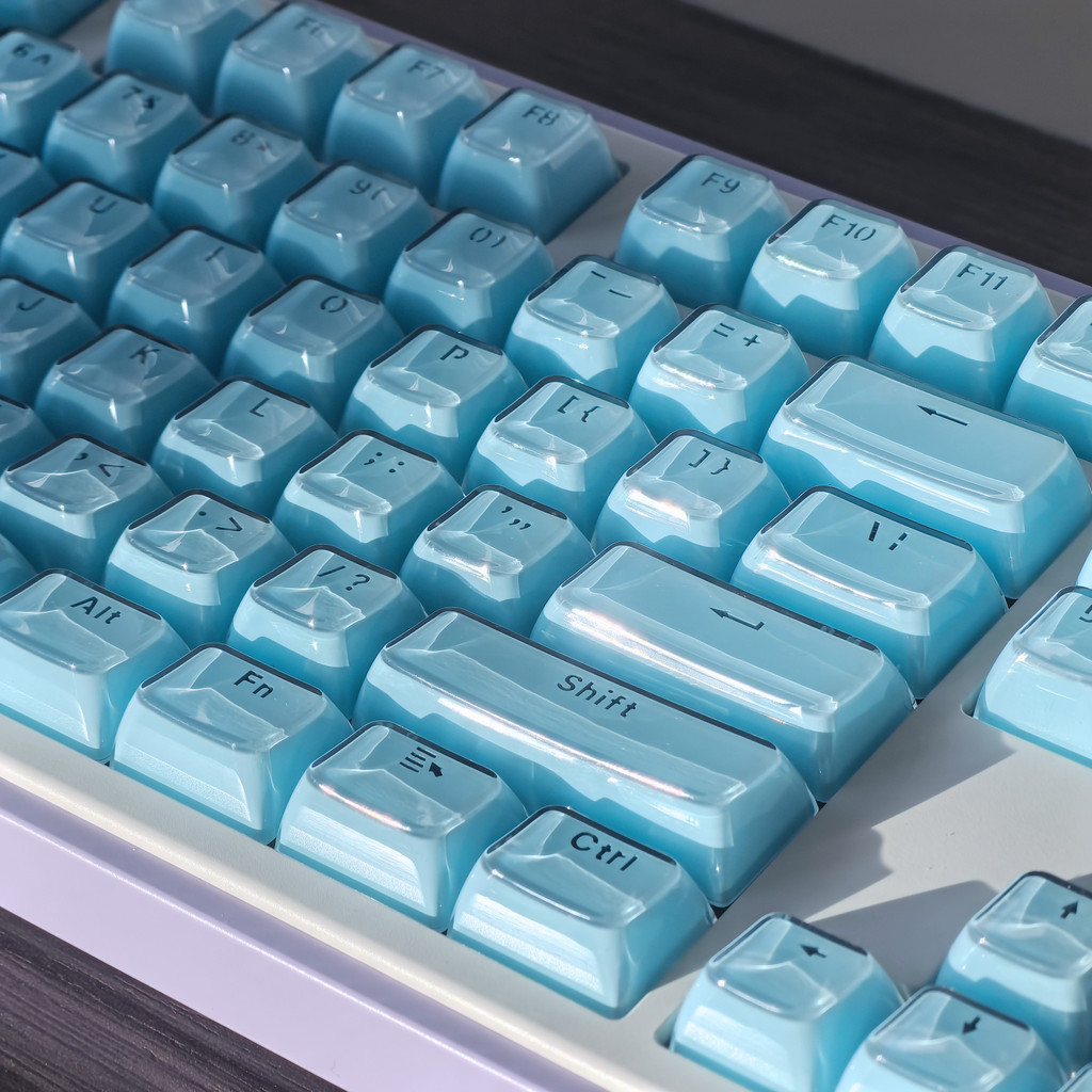 Blue Jelly Crystal Keycaps PC mờ Double Shot Tương tự OEM Profile Jelly ...