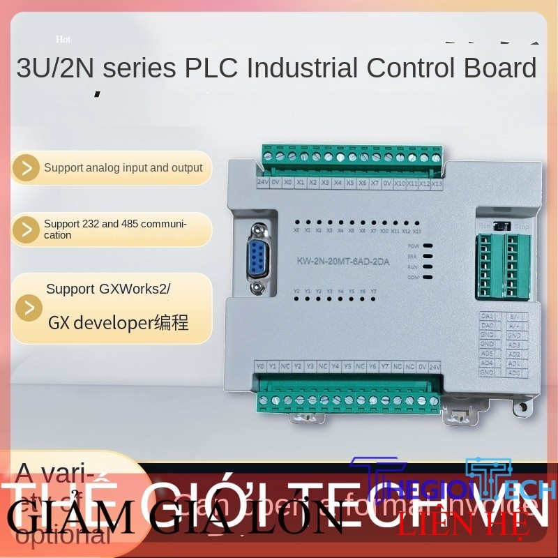 💥 Board Mạch Lập Trình PLC KW FX3U/FX2N-20MR/MT KW3U/2N 12 Input 8 ...