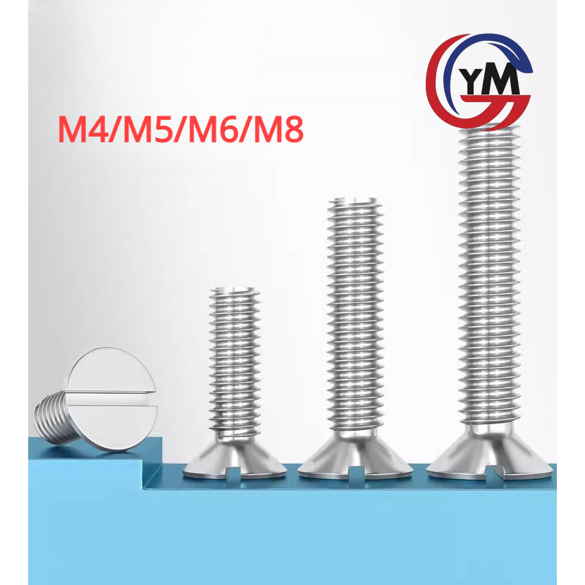 [Ymh1] Ốc vít đầu bẳng có khía/ Bulong đầu bẳng có khía inox 304 M4 / M5 / M6 / M8 | Shopee Việt Nam