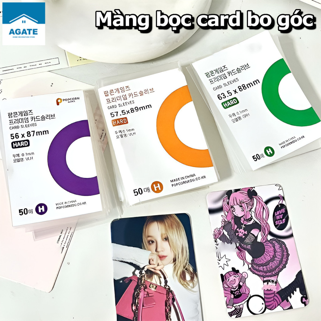Sleeves PACK 50 bảo vệ card album lomo card Sleeve Hard kpop thẻ bài,Bề ...