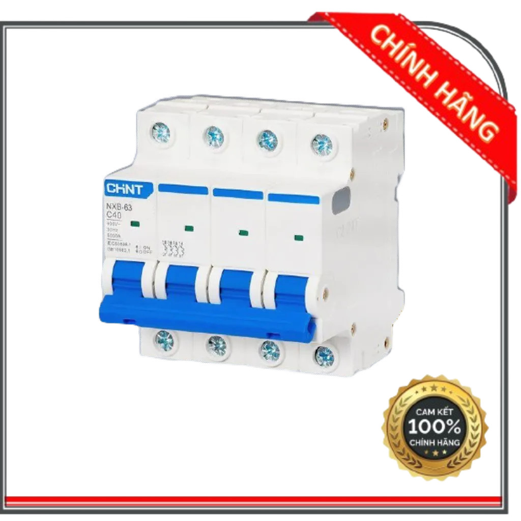 (HCM) Cầu dao an toàn Aptomat MCB NXB-63 4P Pha 32 - 63A dòng cắt 6kA, Hãng CHINT (Hàng chính ...
