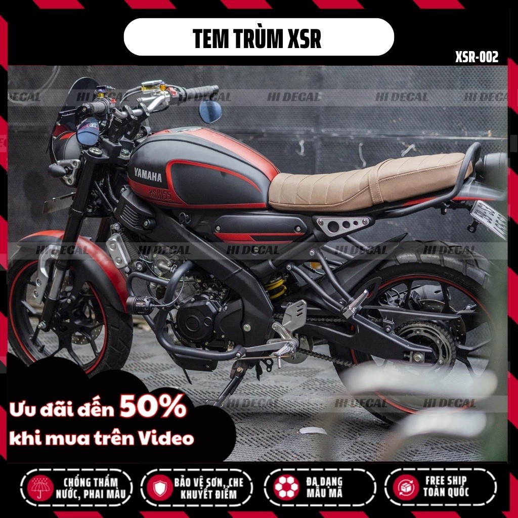 Tem XSR 155 thiết kế chỉ đỏ | XSR-001 | Decal tem rời dán xe XSR, decal ...