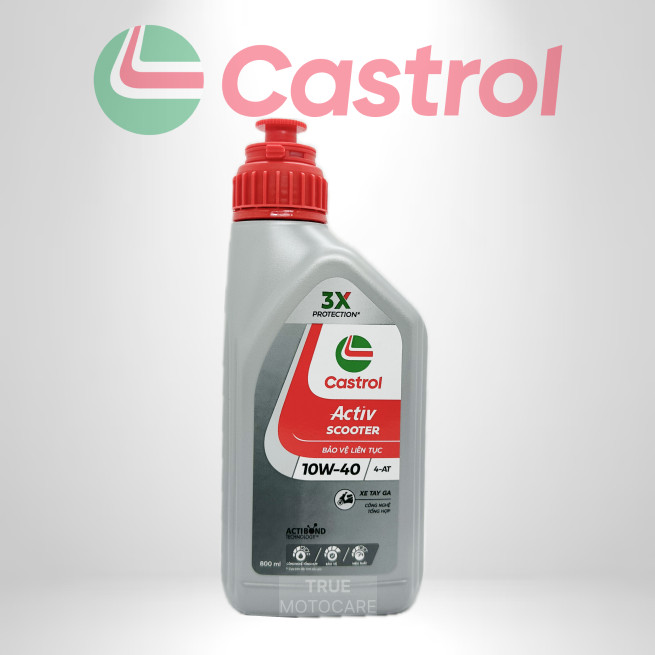 Nhớt Castrol xe tay ga 10w40, Castrol Activ công nghệ ACTIBOND bảo vệ ...
