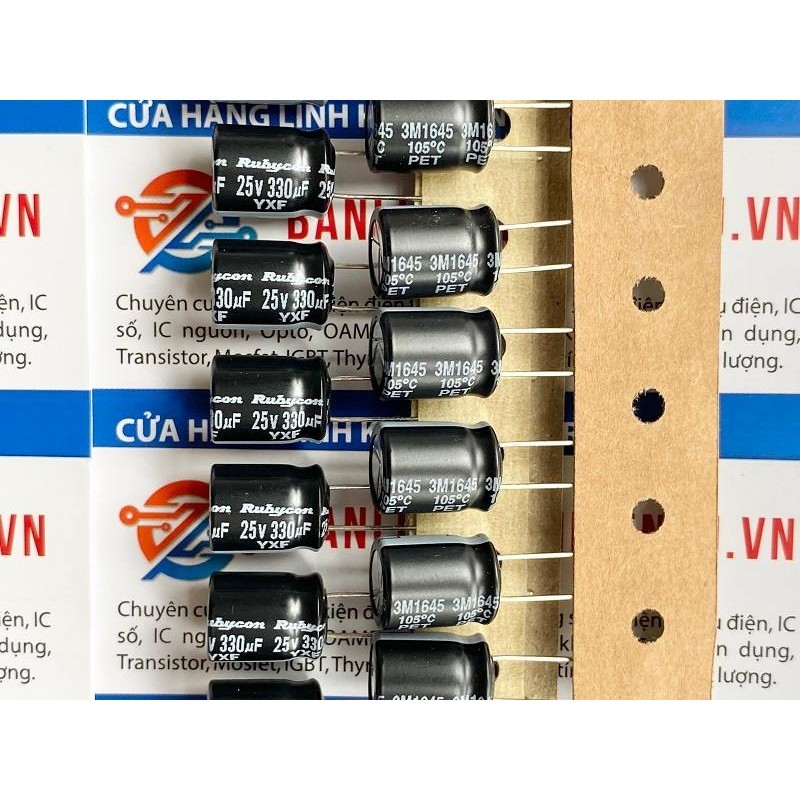 [Combo 10 chiếc] Tụ hóa Rubycon 330uF 25V 105 độ 10×12.5mm | Shopee Việt Nam