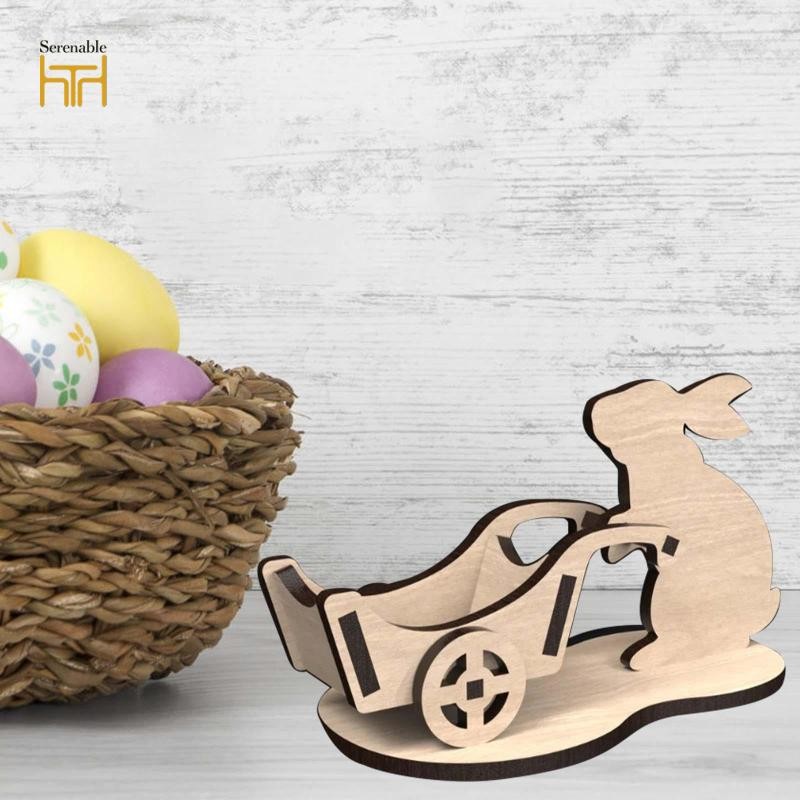 Easter Bunny Handcart Hình Dấu Hiệu Bằng Gỗ Cho Cửa Sổ Kệ Trang Trí ...