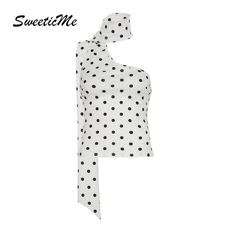 SweeticMe Nữ 2025 Thời Trang Mới Chấm Bi Slim Fit Dây Streamer Tank ...