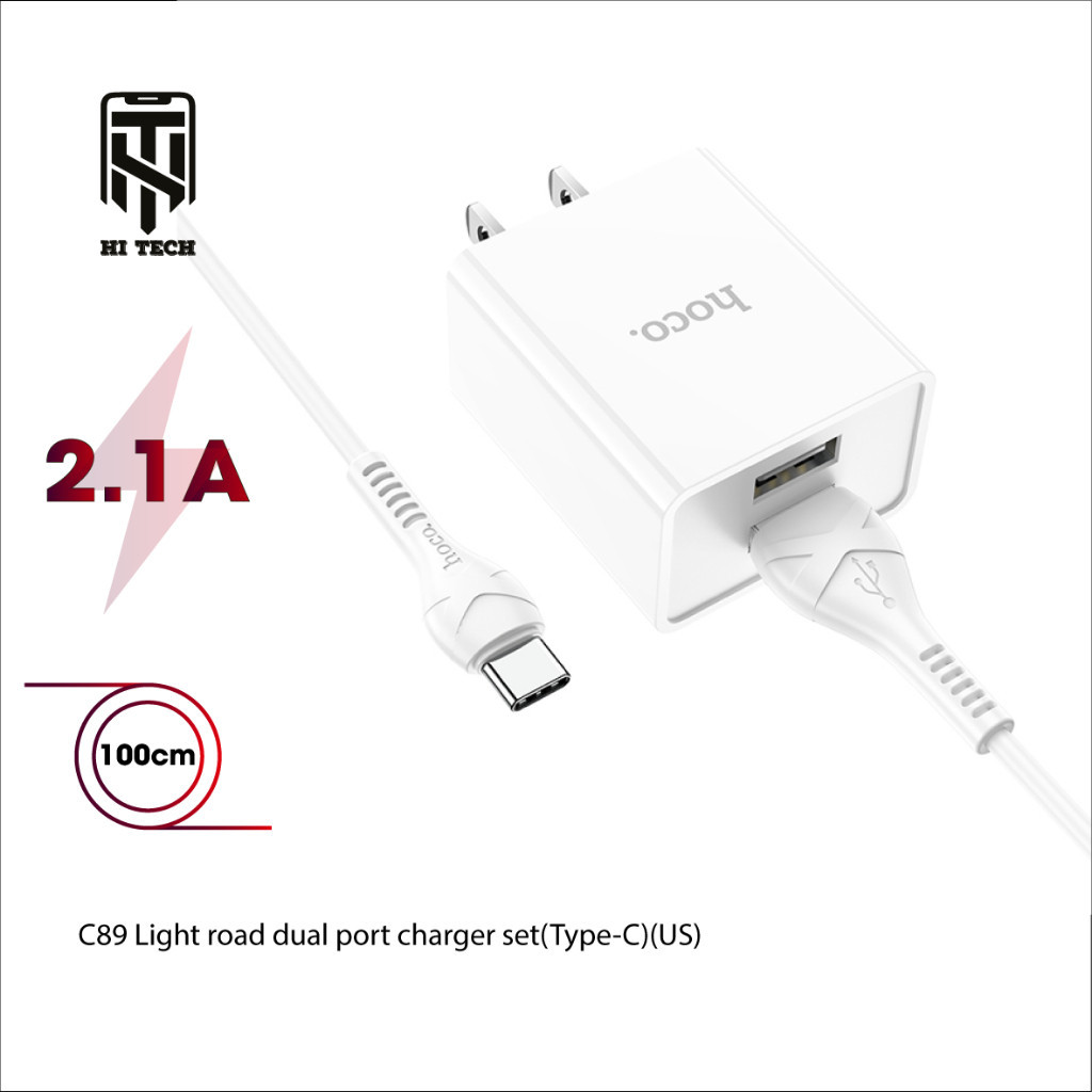 Bộ sạc nhanh hoco C89 hỗ trợ sạc nhanh 2.1A truyền dữ liệu từ USB sang ...