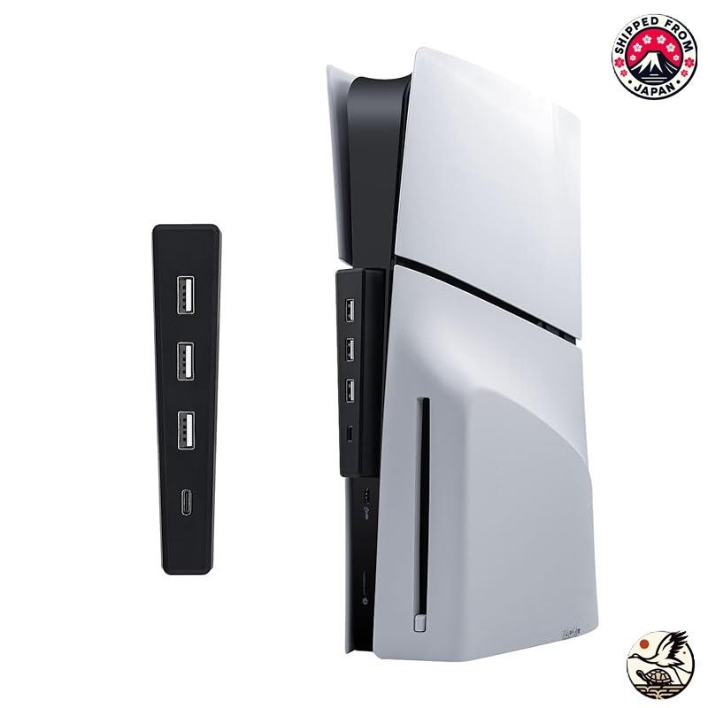 Mcbazel new USB expansion hub for PS5 Slim, 3 USB 2.0 ports, 1 Type-C port, easy to set up and ...