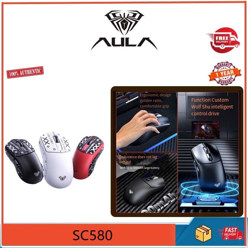 Aula SC580 ba chế độ chuột chơi game không dây typec Thiết kế tiện dụng Máy tính văn phòng trò ...