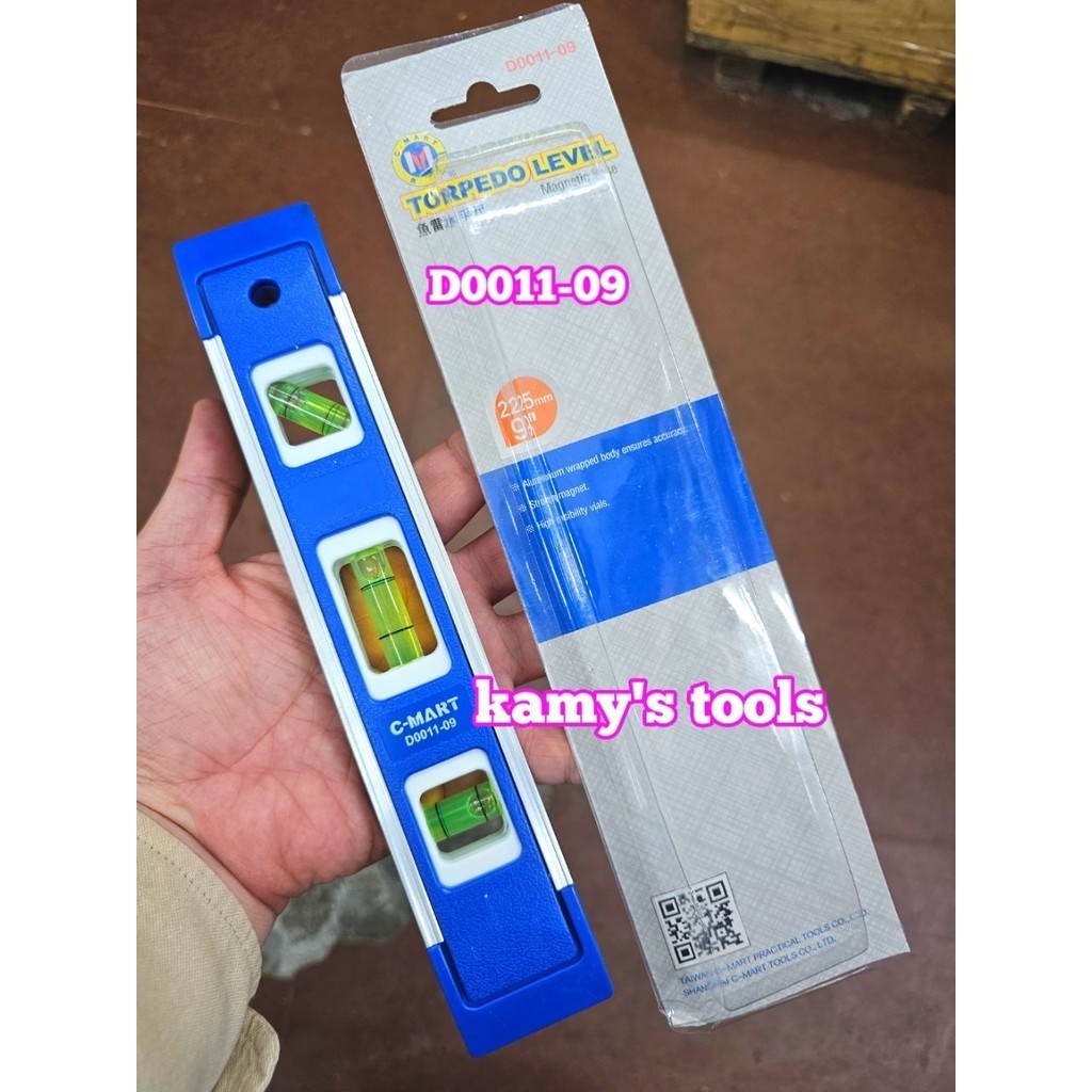 D0011-09 Thước thủy mini C-Mart 9 inch 225mm có nâm châm từ tính ...