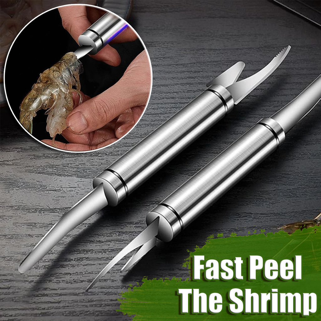 1 Mới Đa Năng Hai Đầu Nhanh Tôm Peeler Thép Không Gỉ Tôm Dòng Cắt Cạo ...