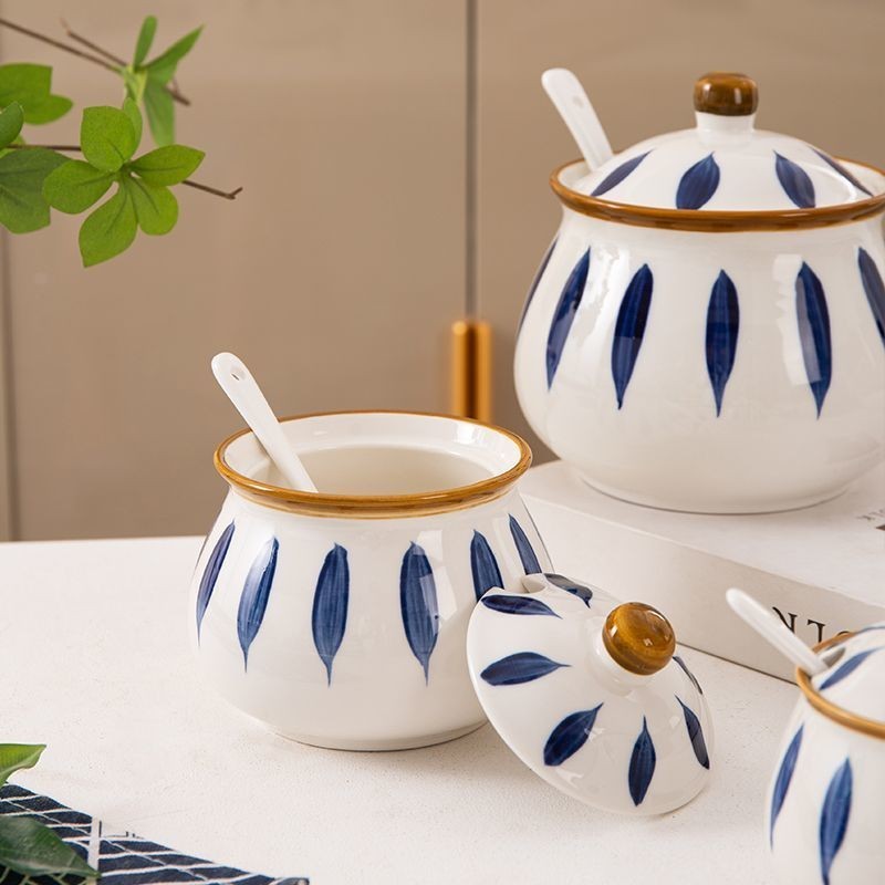 Gốm Sứ Chịu Nhiệt Độ Cao Dầu Lớn Bắn Hạt Cay Lard Jar Hộp Gia Vị Nhà ...