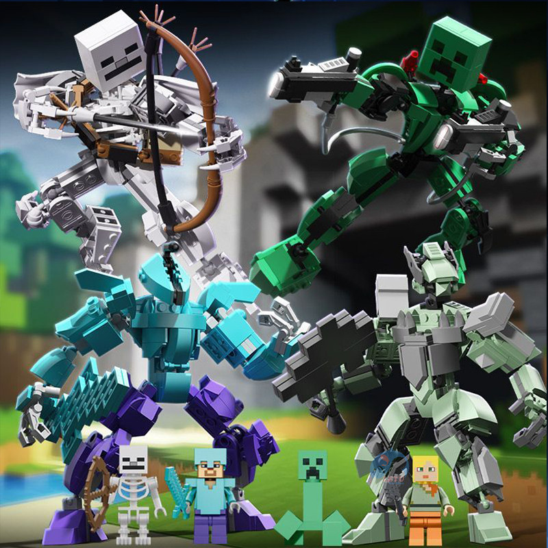 Bộ đồ chơi Mech nhân vật hành động 4 phong cách, Minecraft Steve ...