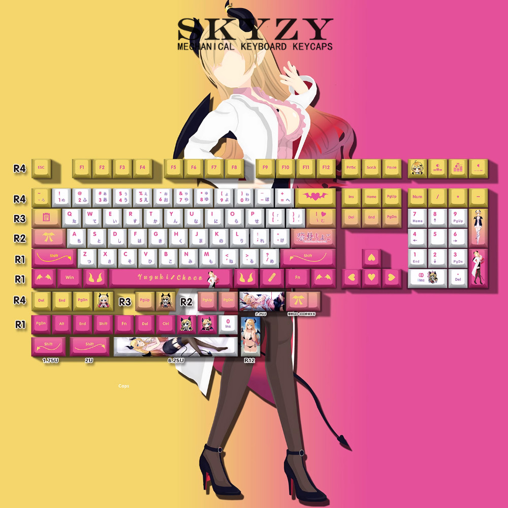 Yuzuki Choco Keycaps Cherry Profile VTuber Hololive PBT Dye Sub Keycap | Shopee Việt Nam