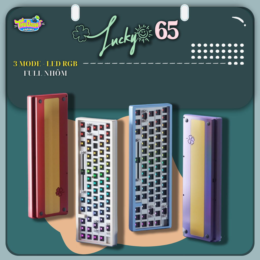 (NEW) KIT BÀN PHÍM LUCKY65 | NHÔM CNC NGUYÊN KHỐI | 3 MODES KẾT NỐI ...