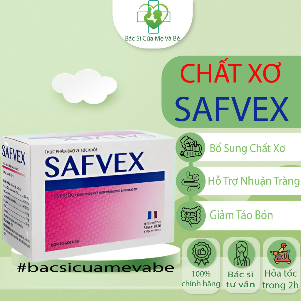 [Chính hãng] SAFVEX giúp bổ sung chất xơ và vi khuẩn có ích hỗ trợ ...