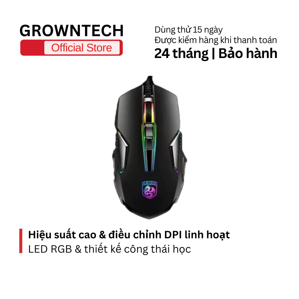 Chuột máy tính gaming GT68 G10 Marco silent LED RGB 4000 DPI cho máy ...