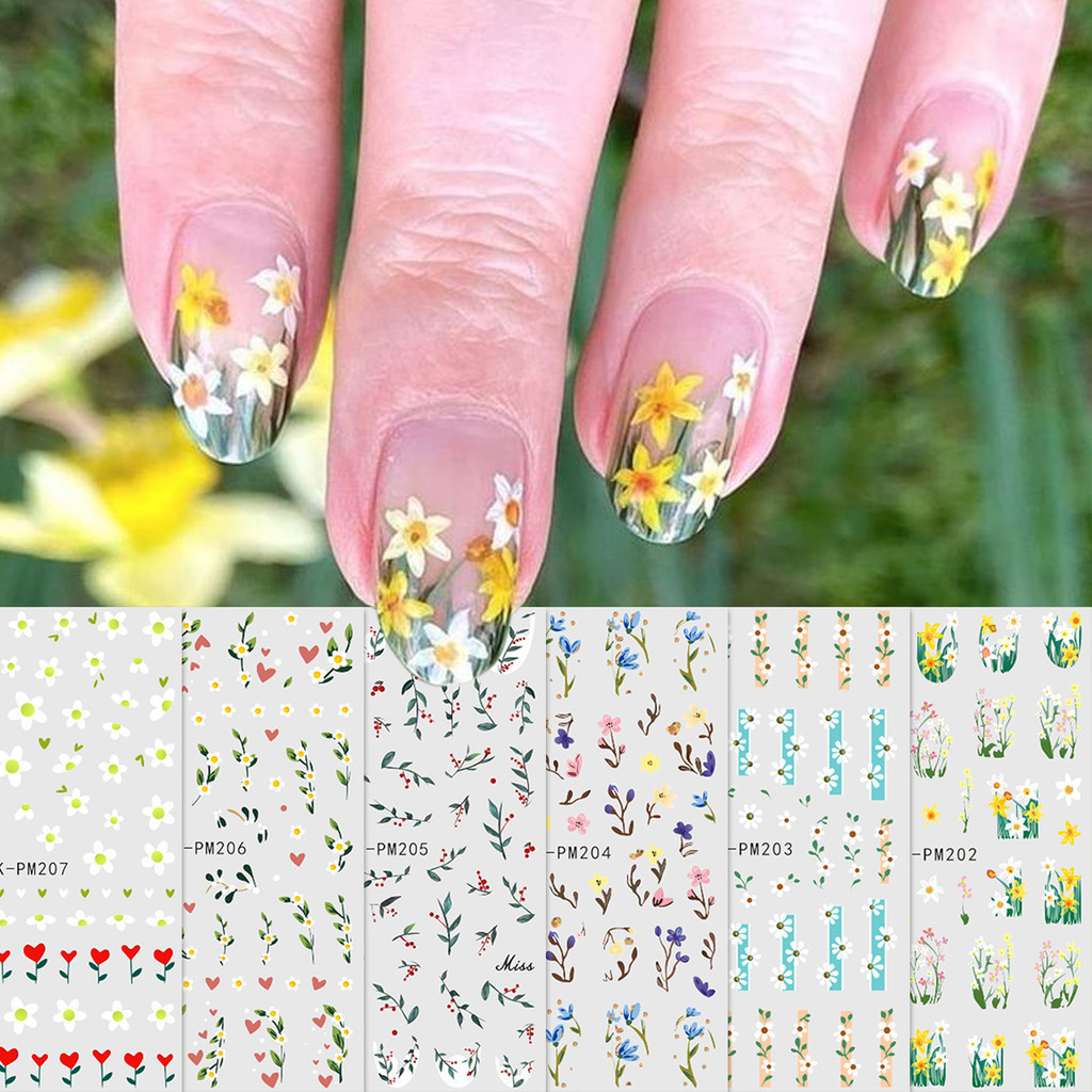Haha Nail Nail Art Dán Bán Buôn Xuân Hè Hoa Hoa Cúc Pháp Làm Móng Tay ...