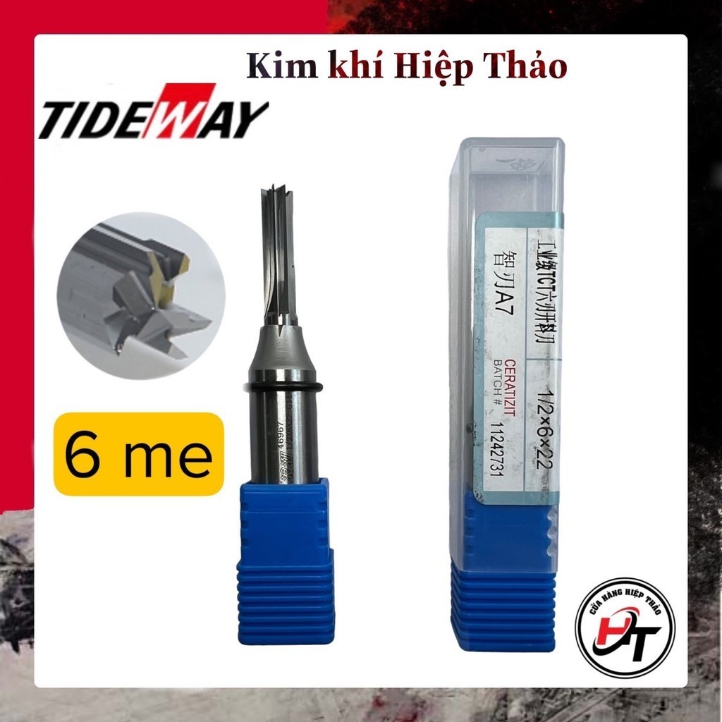 Mũi phay CNC cắt gỗ 6 me dao phay 4 cánh khía thẳng 6mm TCT Tideway ...