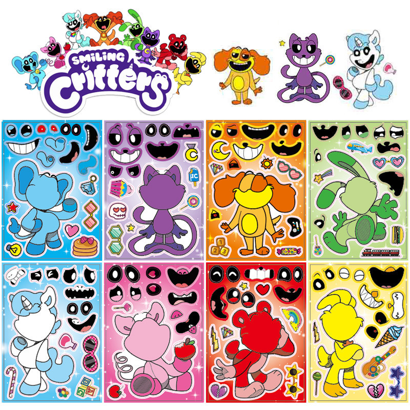 Hoạt Hình Hoạt Hình Mỉm Cười Critters Chủ Đề Xếp Hình Dán Cho Trẻ Em ...