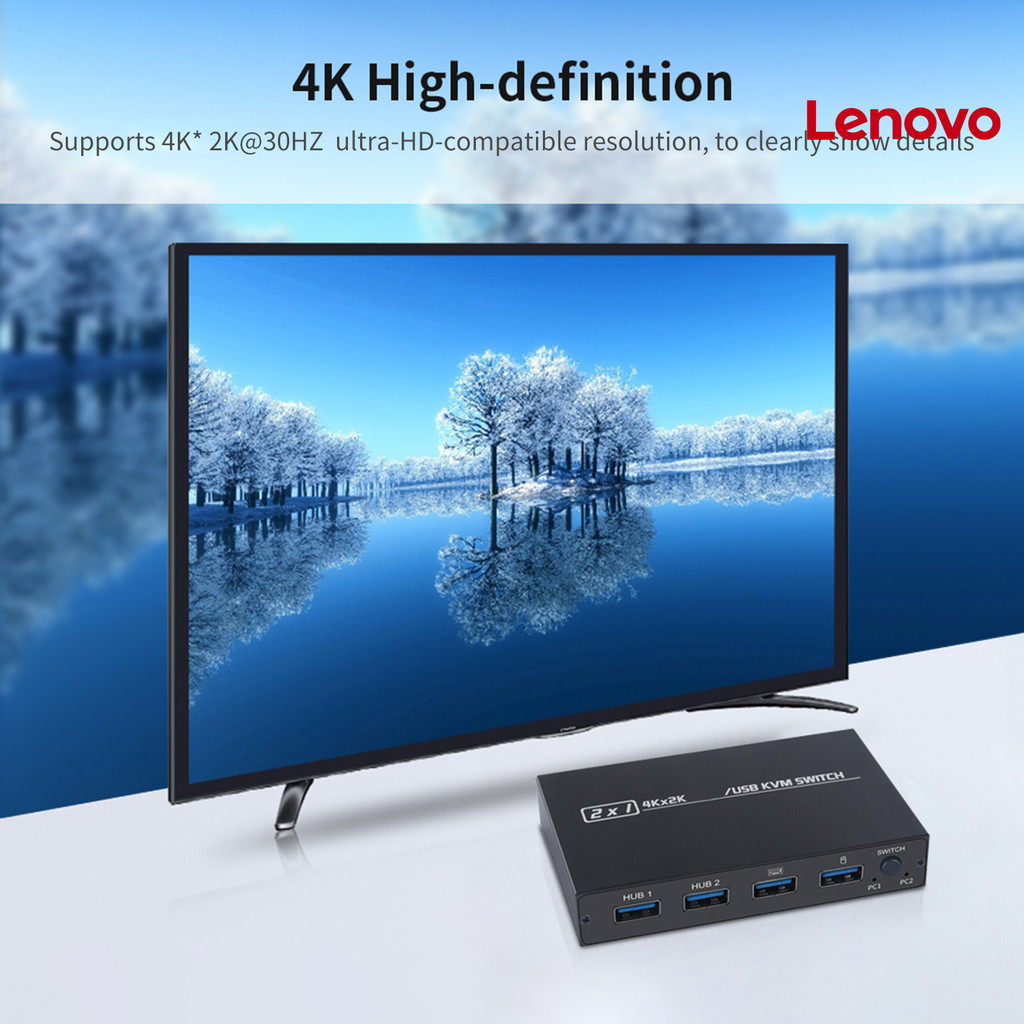 Lenovo KVM Switch 2 trong 1 Cắm độ phân giải cao 4K không cần trình ...