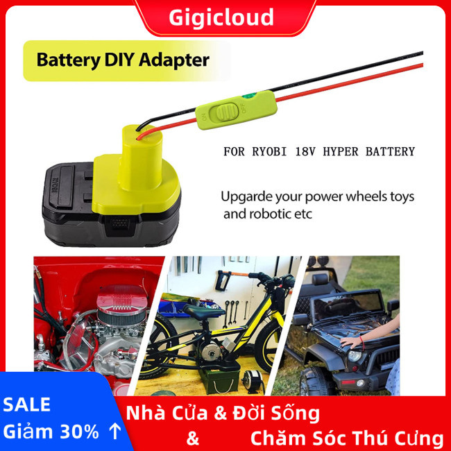 Bộ chuyển đổi bánh xe điện Gigicloud Tương thích cho bộ chuyển đổi pin Li-ion Ni-cd Ryobi One ...