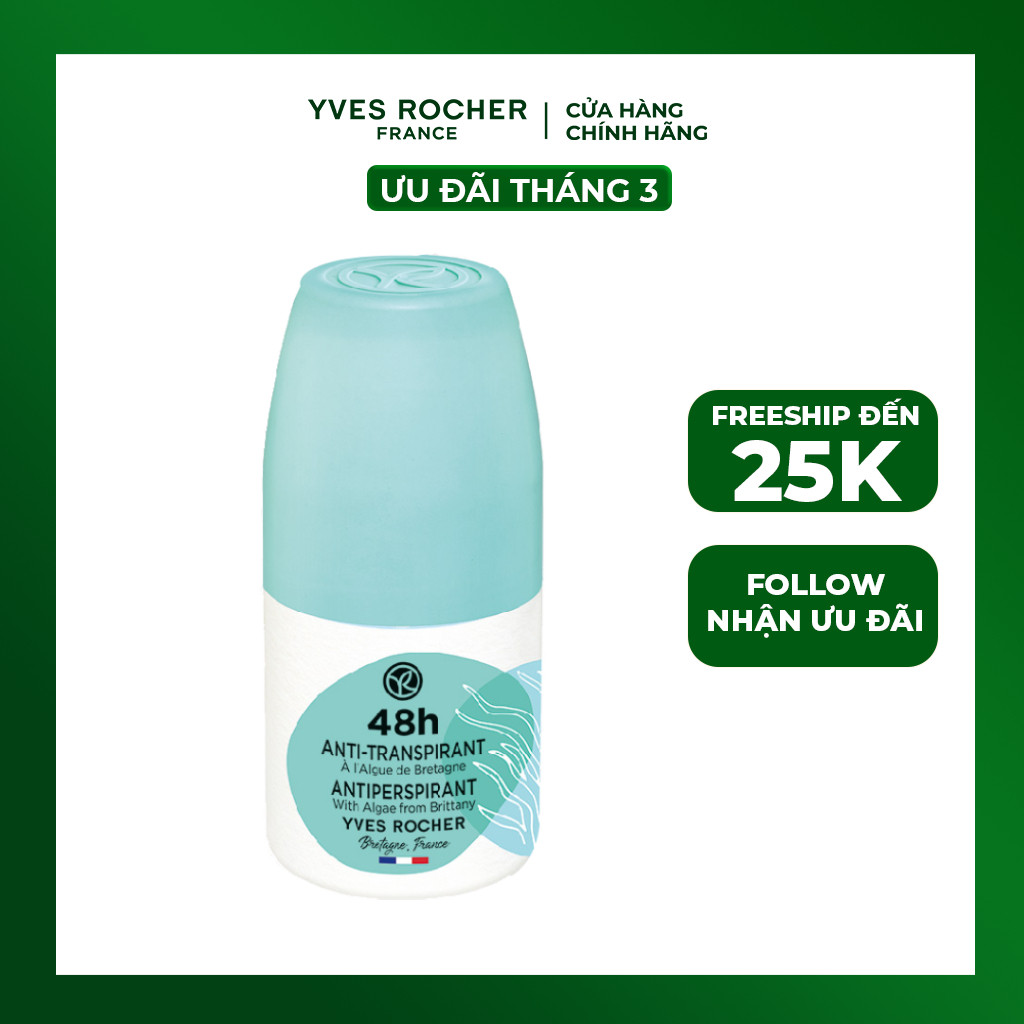 Lăn khử mùi ngăn mùi suốt 48H hương biển Yves Rocher Deodorant 48H ...