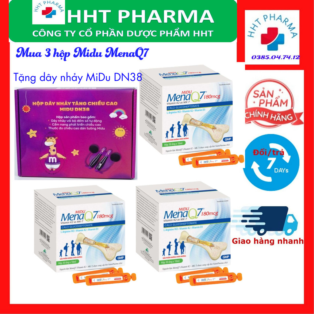 Canxi cho bé Midu MenaQ7 bổ sung canxi, vitamin d3k2 giúp tăng chiều cao, xương chắc khỏe 180mcg ...