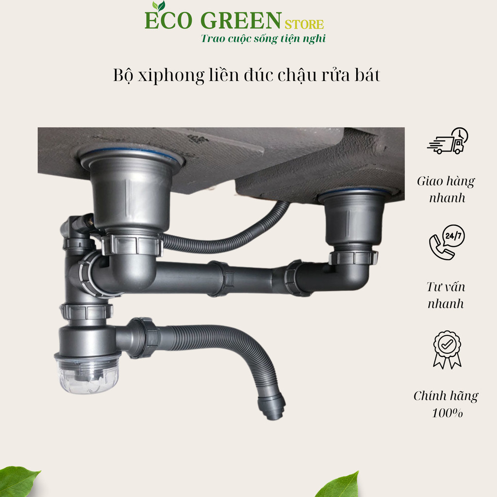 Bộ xiphong liền đúc chậu rửa bát Kama bộ xiphong ngăn mùi chống tắc ...