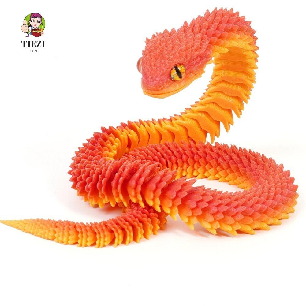Đồ chơi rắn in hình TIEZI 3D, Đồ trang trí rắn mô phỏng xoay nhiều màu, Mô hình mô phỏng động ...