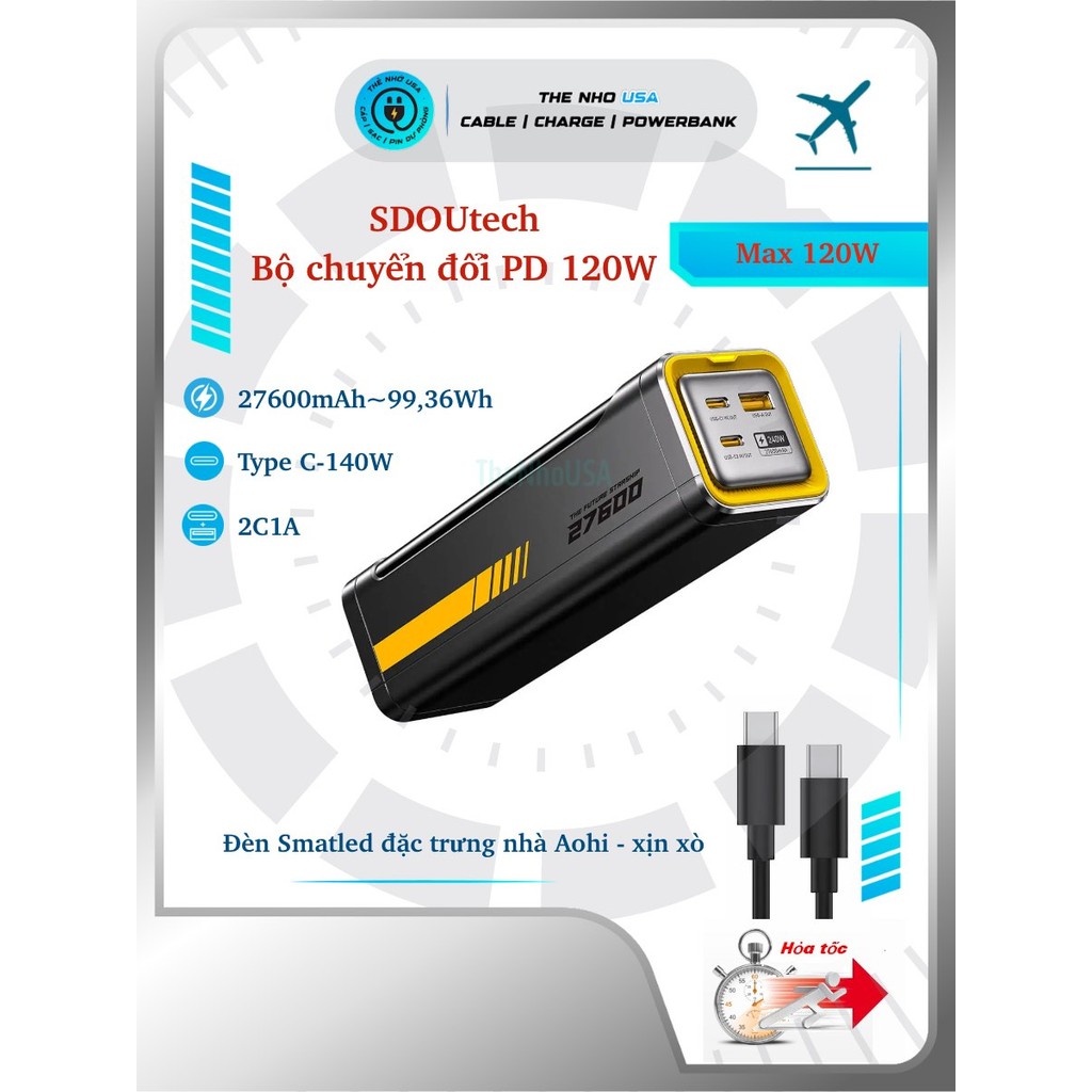 Sạc dự phòng Aohi Future Starship 27600mAh 240W AOC-P011 2C1A PD3.1 ...