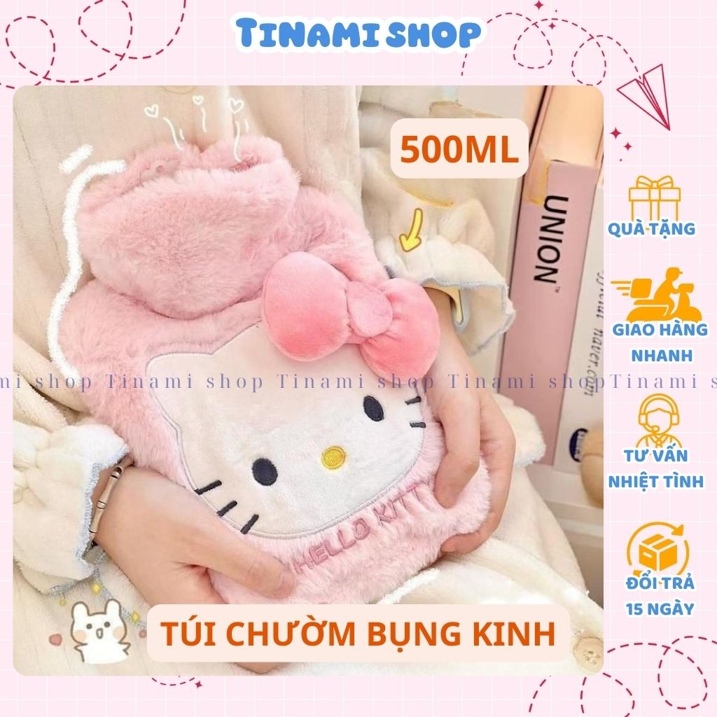 Túi sưởi chườm bụng kinh cho bạn gái Hello Kitty Loopy Sanrio chườm nóng lạnh 500ml cao cấp ...