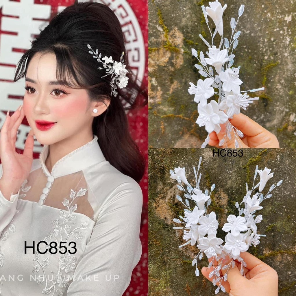 Bộ hai cài hoa trắng siêu xinh HC360 | Shopee Việt Nam