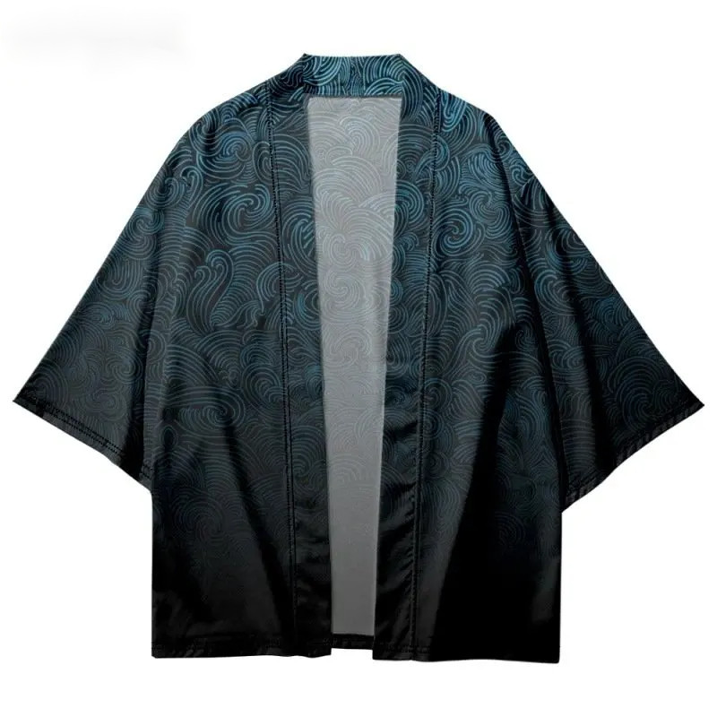 Vintage Gradient Hình Học In Cardigan Đi Biển Yukata Nhật Bản Kimono Dạo Phố Nam Nữ Haori Áo ...