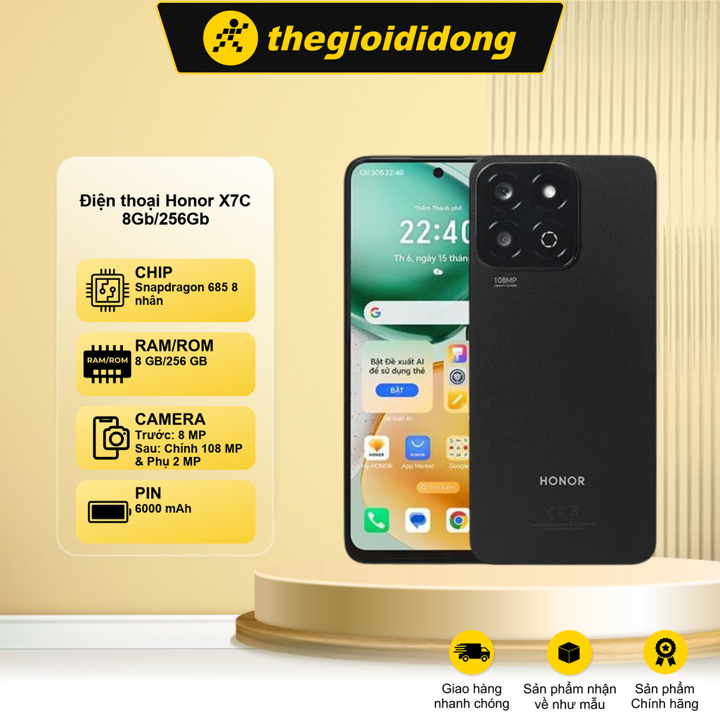 Điện thoại Honor X7c 8-256 Đen 6000 mAh | Shopee Việt Nam